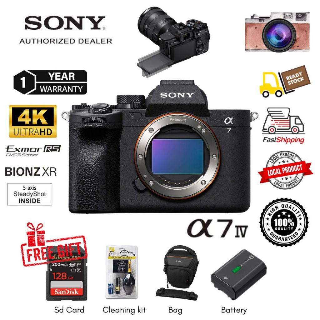 (Ready Stock) Sony a7 IV A7M4 Mirrorless Camera ILCE-7M4/B 33MP Full-Frame Exmor R 4K60p ( 1 ...