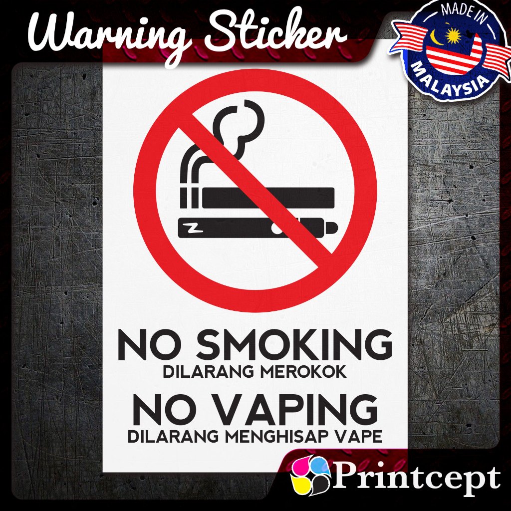 No Smoking Sticker No Vaping Sticker | Shopee Malaysia