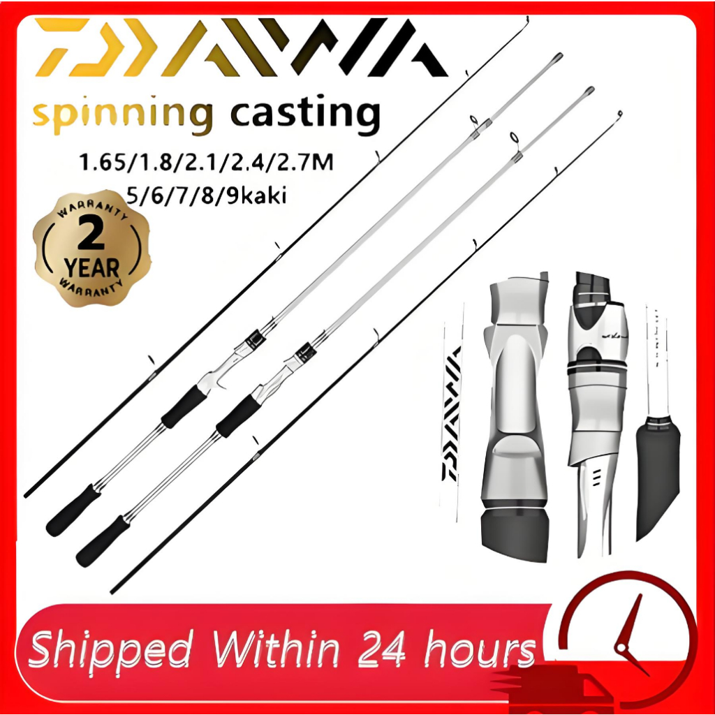 DAIWA Fishing Rod Solid Carbon Fiber Rod Ultralight Spinning Rod Casting Rod Joran Pancing bc ...