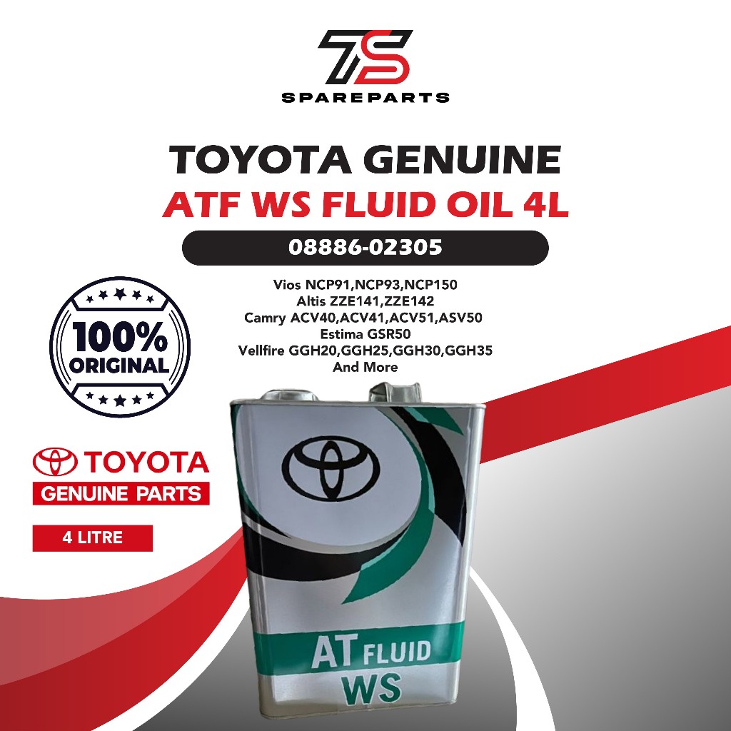 08886-02305 Toyota Genuine ATF WS Fluid Oil 4L (Imported from Japan ...
