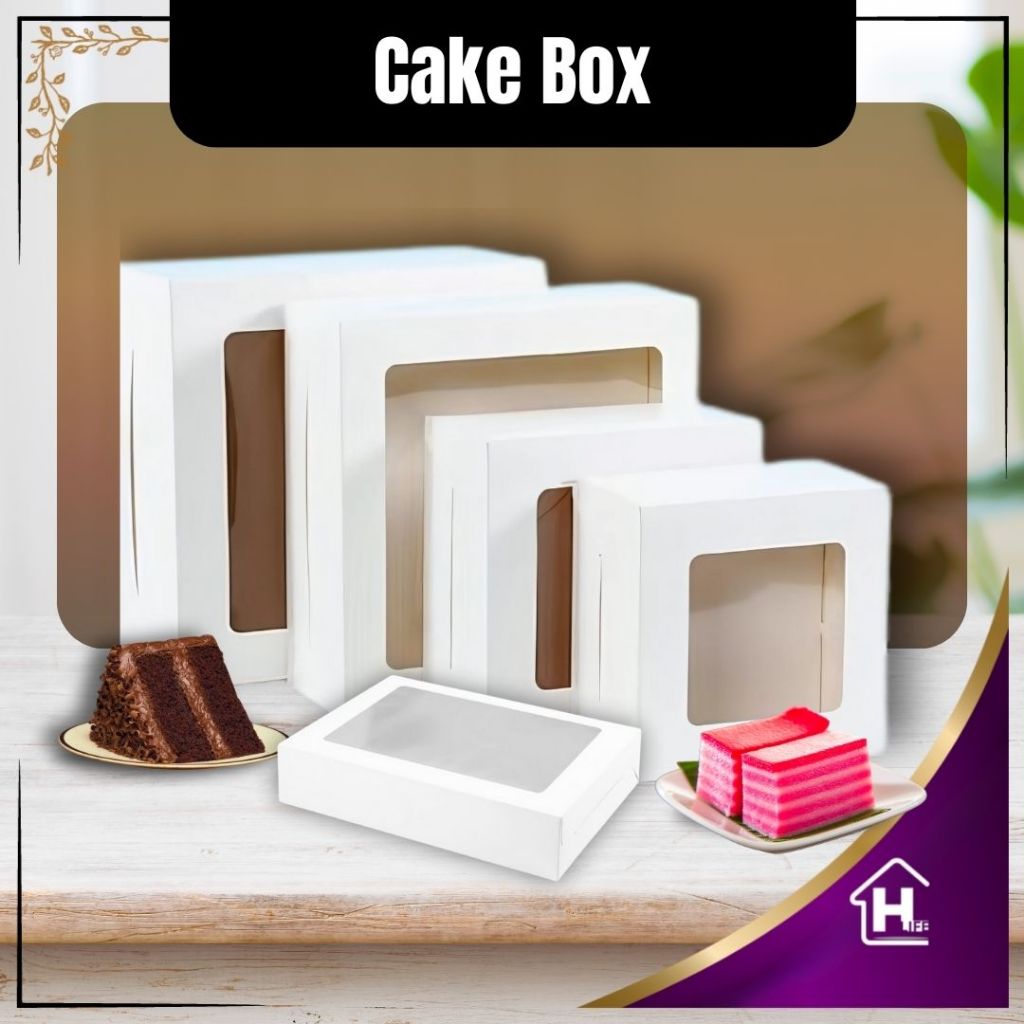 (Food Gare Art Card 450gThickness) Cake Box Without Window White Cake ...