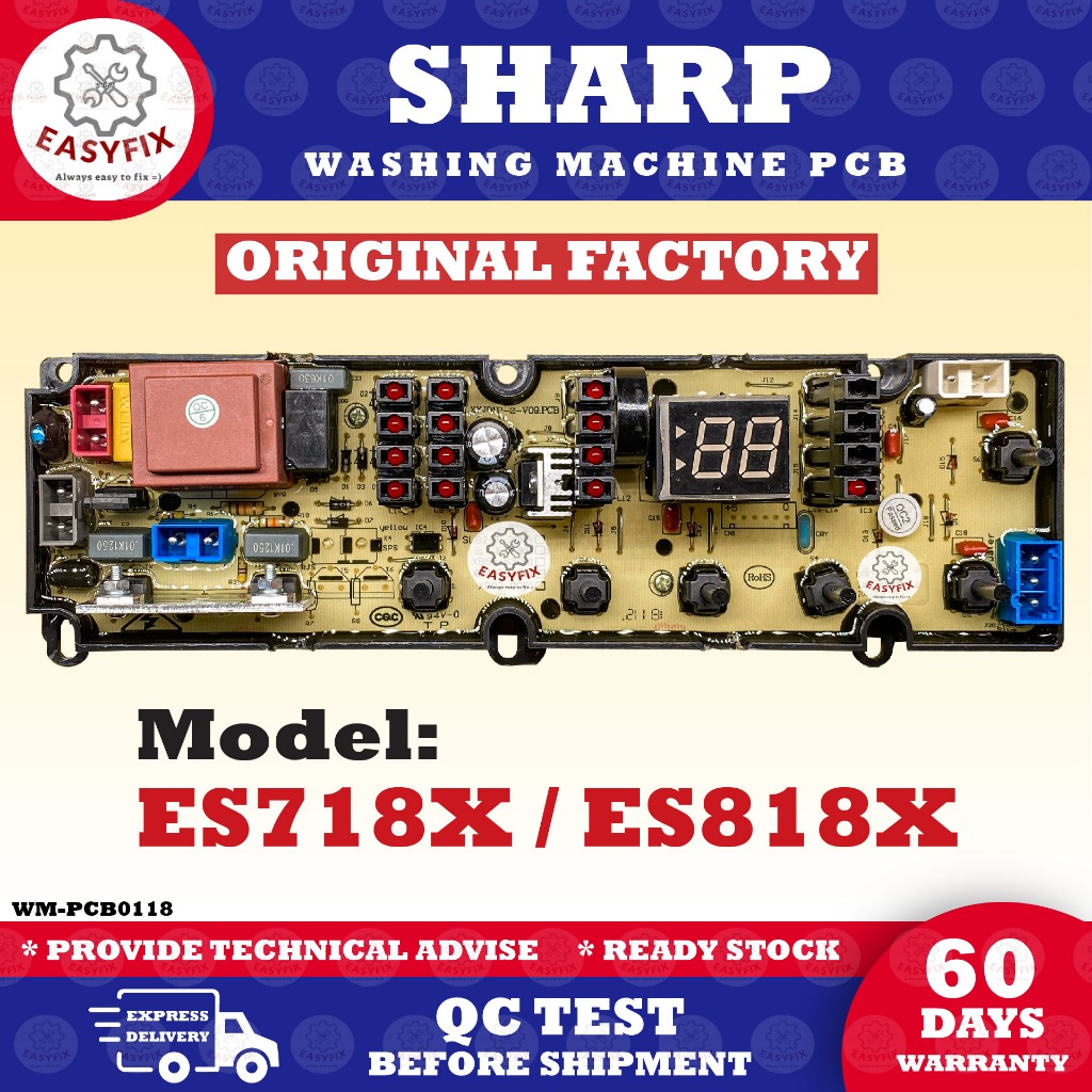 (ORIGINAL FACTORY) ES718X / ES818X SHARP WASHING MACHINE PCB BOARD ...