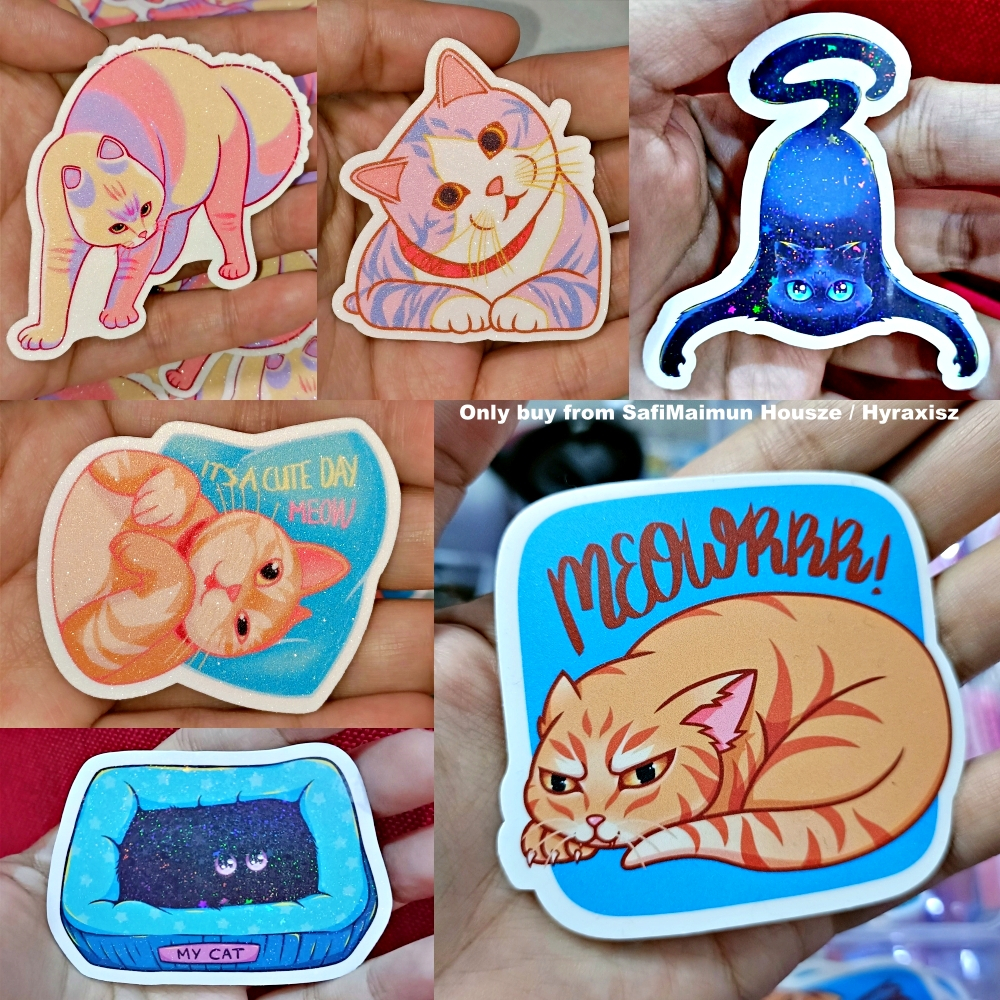 Sticker: Cats Tilt Head, Angry, Pillow, Cranky, Hug, Bed by Hyraxisz ...