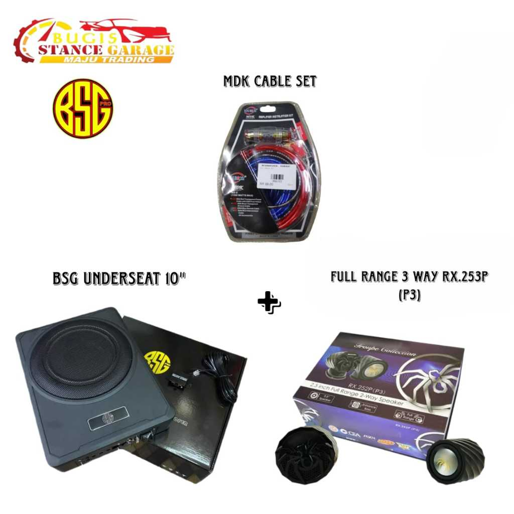 BSG PRO COMBO SET FULL RANGE , BSG UNDERSEAT SUBWOOFER AND MDK CABLE ...