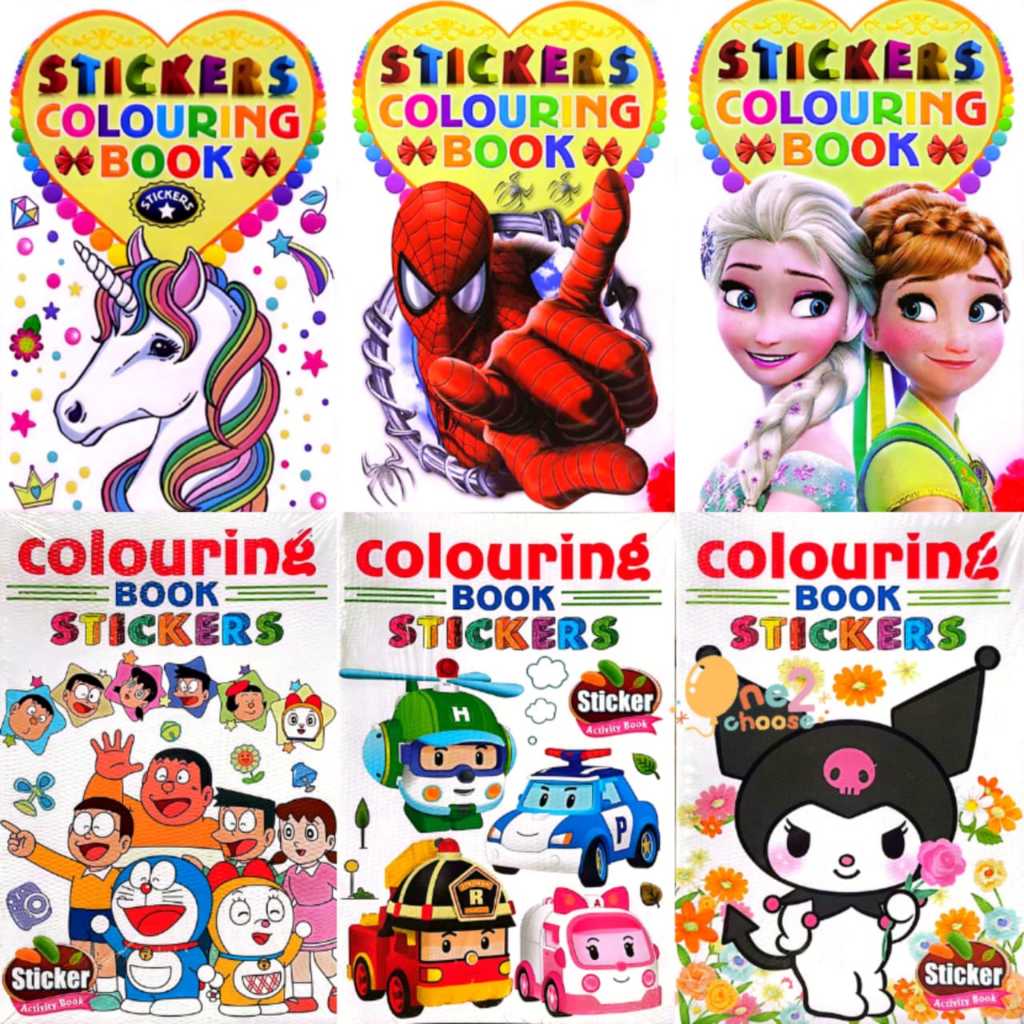 A5 Children stickers colouring book 21x14.5cm sticker Frozen Princess ...