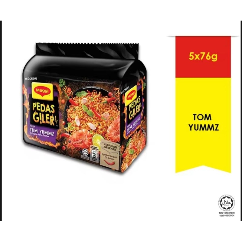 [Rm8++ Only] MAGGI Pedas Giler Perencah Tom Yummz 5 Packs 76g | Shopee Malaysia