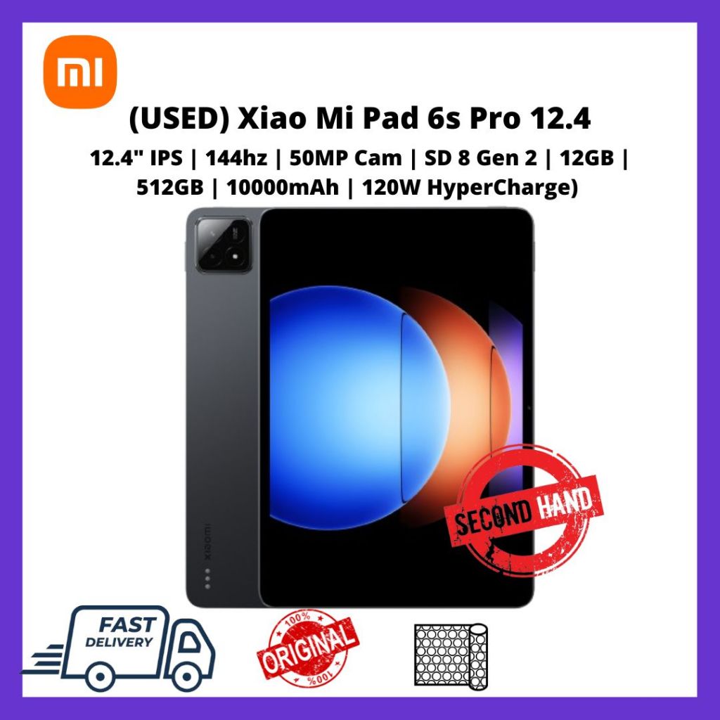 (USED) Xiaomi MiPad 6s Pro 12.4 12.4" IPS | 144hz | 50MP Cam | SD 8 Gen 2 | 12GB | 512GB ...