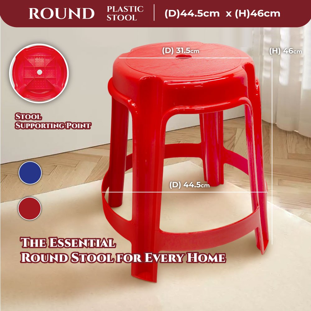 3PCS/ 6PCS HEAVY DUTY ROUND PLASTIC CHAIR| PLASTIC STOOL | KERUSI ...