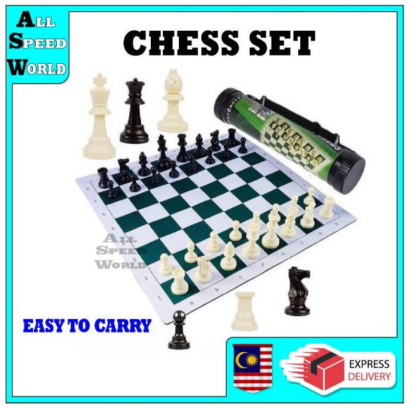 FOLDABLE PLASTIC CHESS SET INTERNATIONAL CHESS ENTERTAINMENT OUTDOOR ...