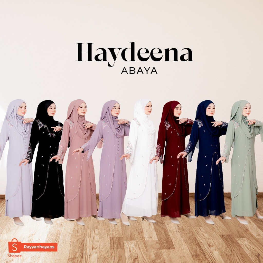 SALE Rayyan Haya’ Haydeena Abaya {READYSTOCK} Jubah Sulam Full Lining ...