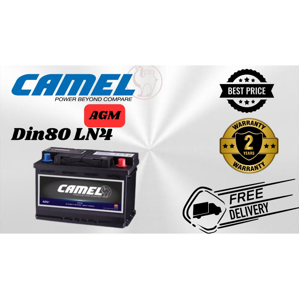(Installation Included)Din 80 AGM LN4 Camel Battery 2 Year Warranty ...