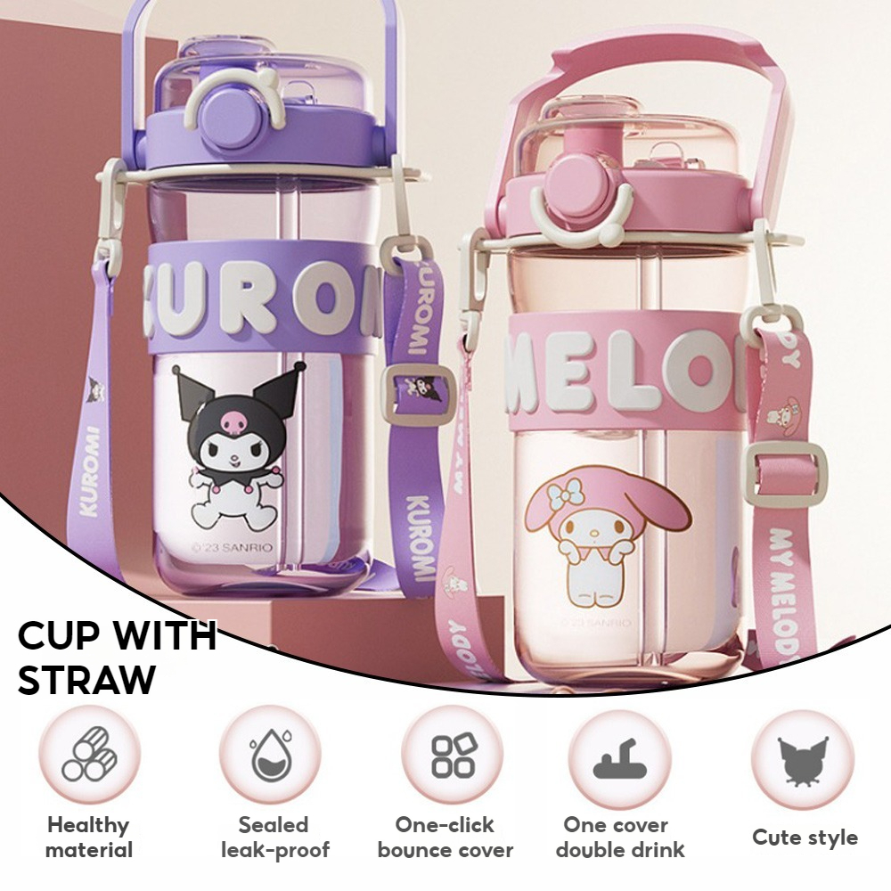 745ML Kuromi Water Bottle Tritan BPA Free Botol Air Kuromi for Kids ...