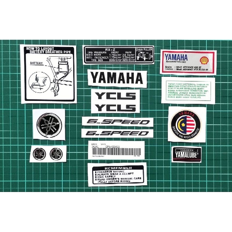 Yamaha RXZ / Y125 Motor Repaint Restock Sticker Set Paras Bunyi / YCLS ...