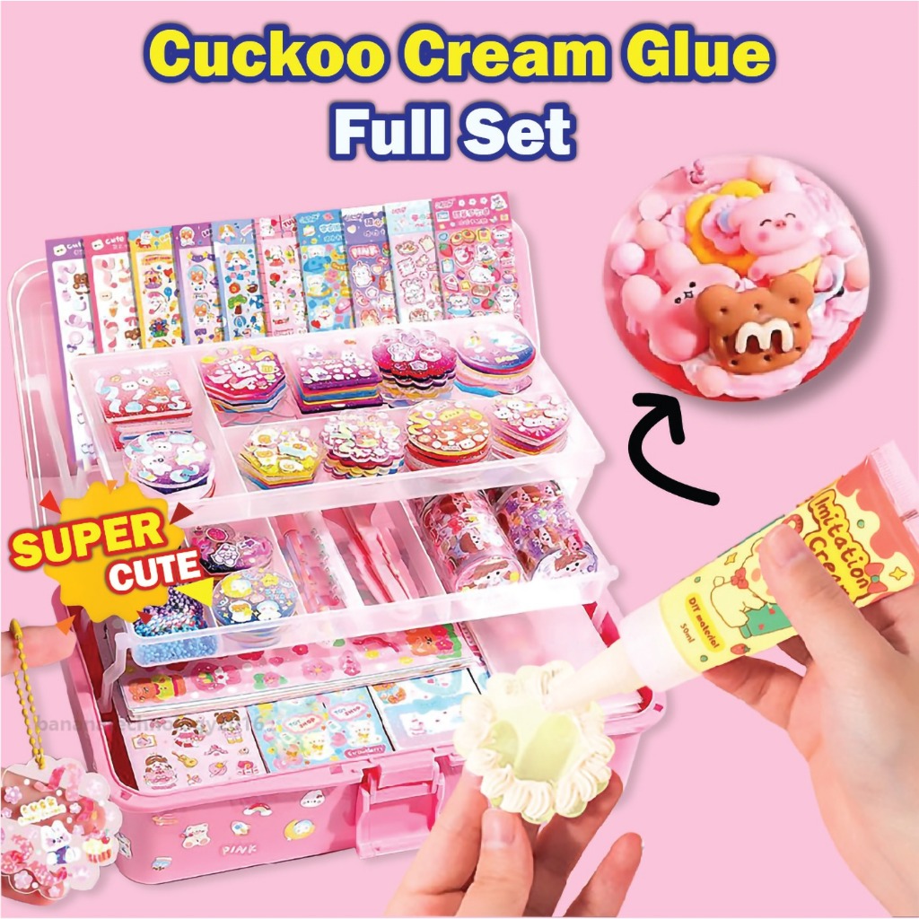 Cuckoo Cream Glue Full Set Guka Cream 15G With Sticker Hair Clip ...