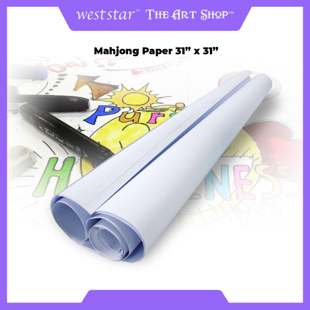 [WESTSTAR] Mahjong Paper / Multipurpose White Mahjong Paper 31" x 31 ...
