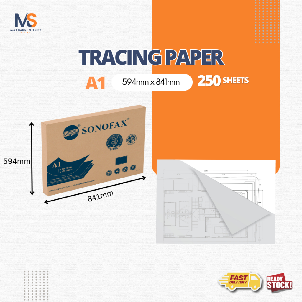 A1 Tracing Paper Sheet Form 250 Sheets - 112gsm (Premium Quality ...