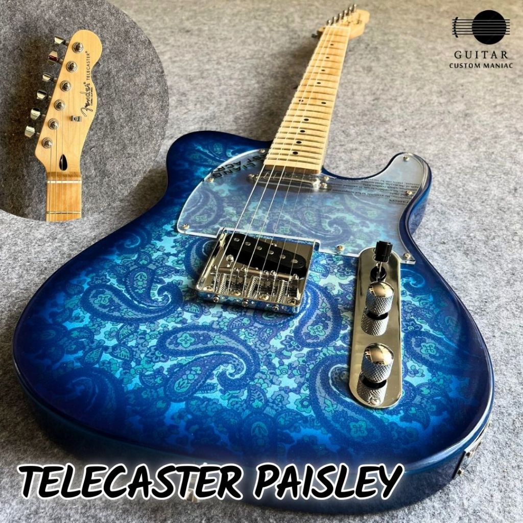 GCM Custom Made Telecaster Custom Blue Paisley Electric Guitar Custom ...