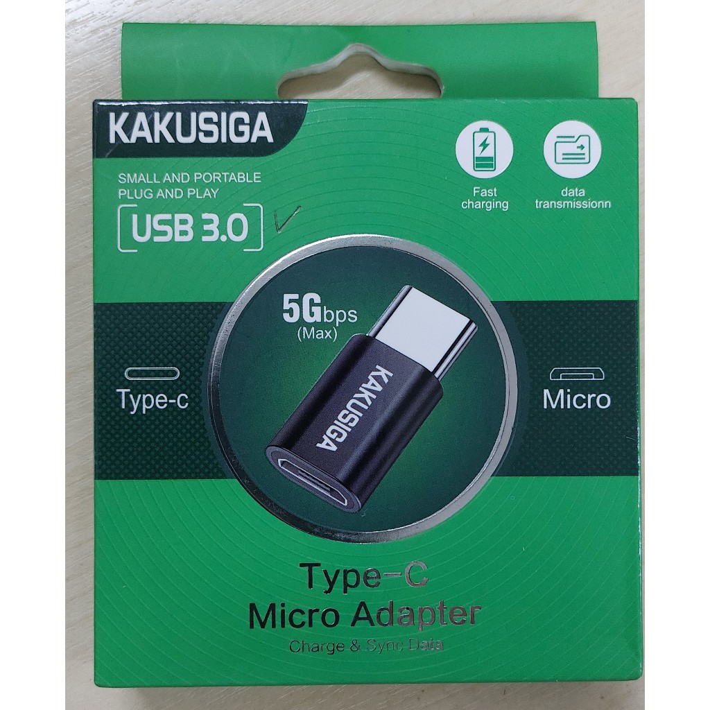 KAKUSIGA USB 3.0 MicroUSB to Type-C Adapter (Fast charging + Data ...