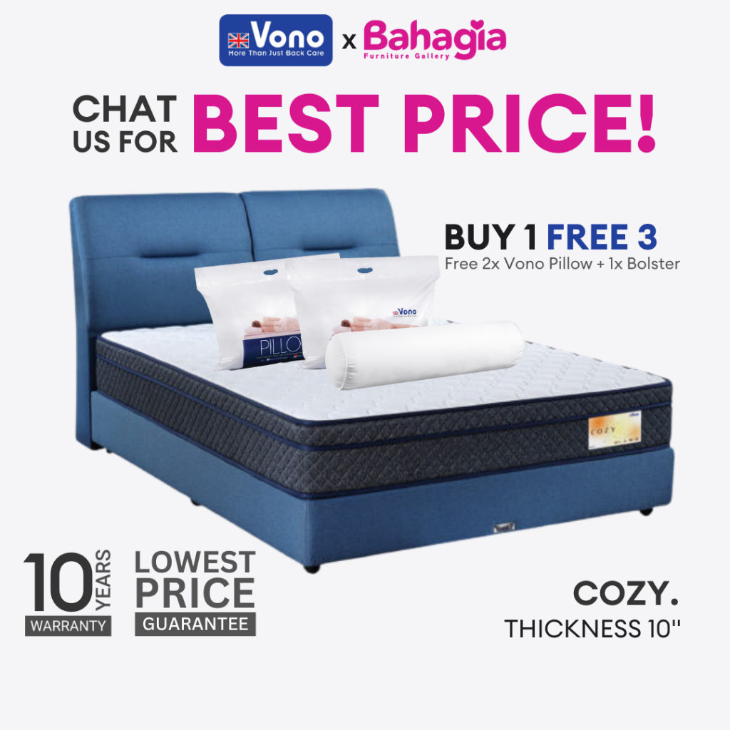 Free Install & Gift Vono Sunshine Cozy Mattress Free 2 Pillow ~ Vono ...