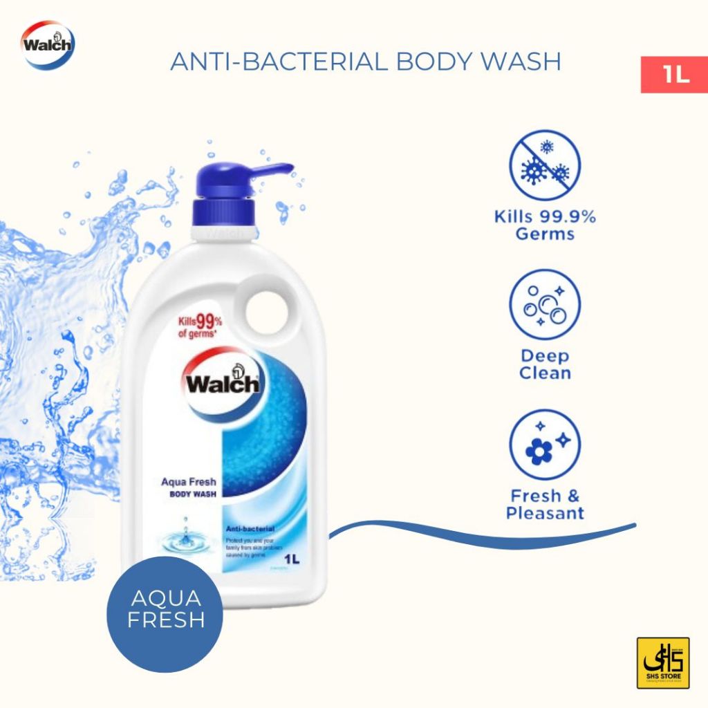 Walch Anti-Bacterial Body Wash - Aqua Fresh (1L) | Shopee Malaysia