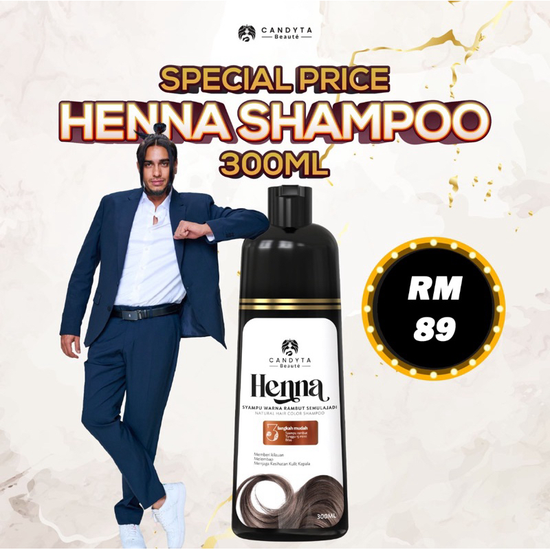 [DIRECT DARI HQ] CANDYTA SHAMPOO HENNA 300ML | EIRA SYAZIRA SHAMPOO ...