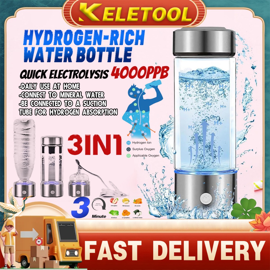 Hydrogen water bottle 3in1 420ML hydrogen generator bottle nitrogen Hydrogen Generator Water ...