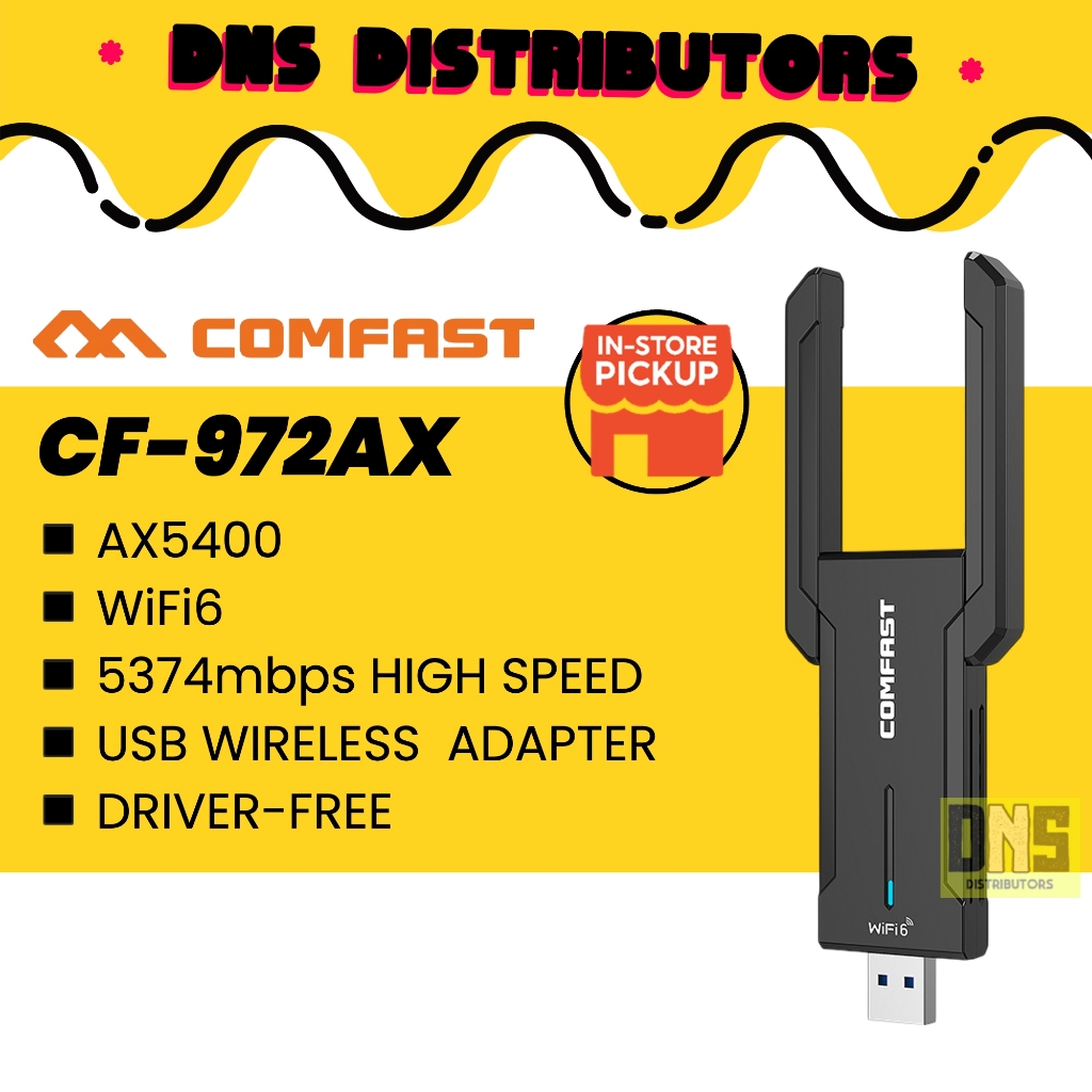 COMFAST CF-972AX USB WiFi7 Adapter 6500M 6G&5G and 2.4G WiFi Encryption Dog RTL8912AU 2 Antenna ...