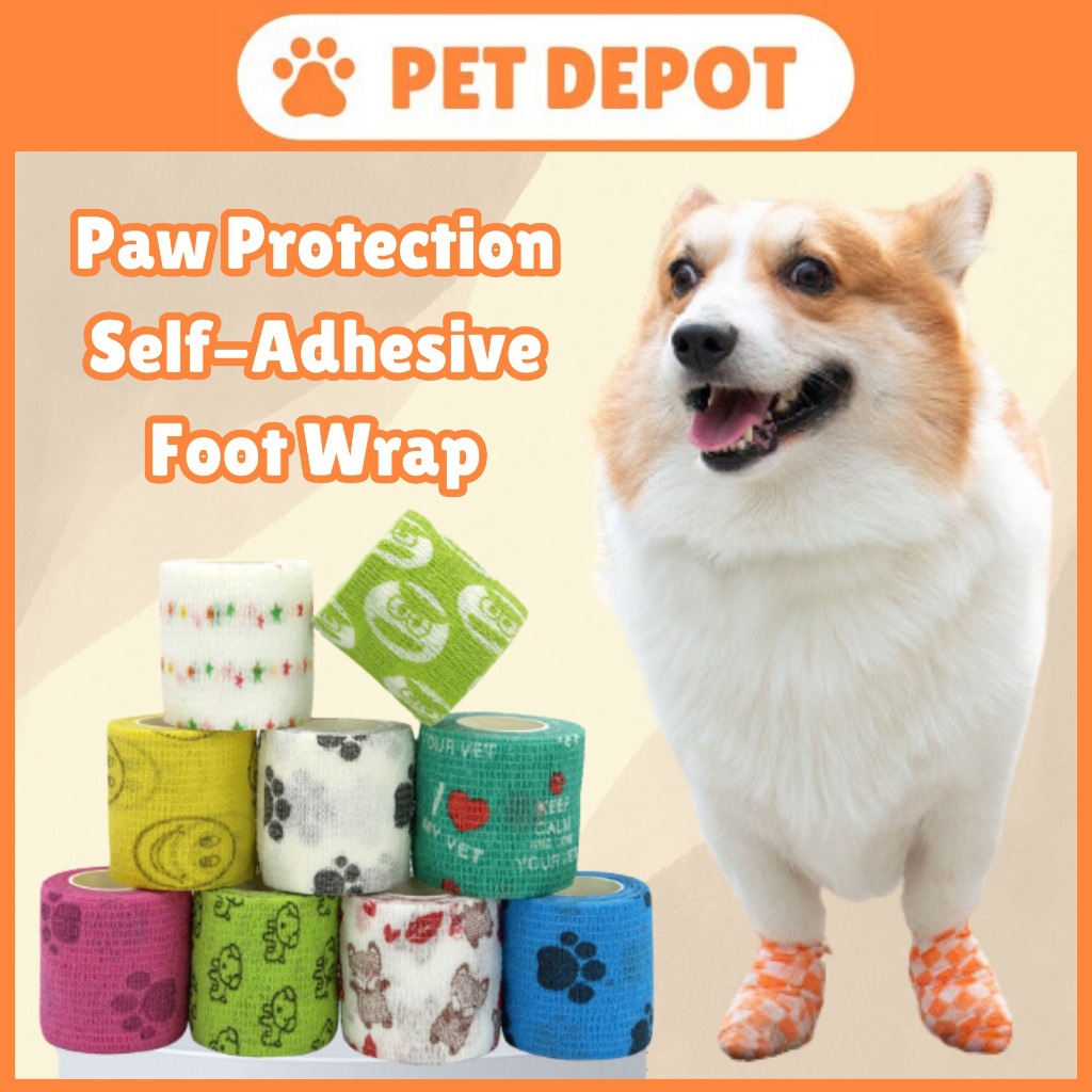 Pet Foot Leg Wrap Paw Protection Wound Injury Wrap Self Adhesive ...
