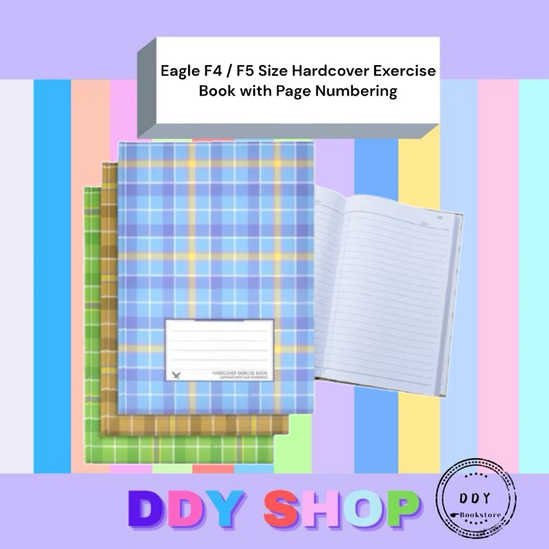Eagle F4 / F5 Size Hardcover Exercise Book with Page Numbering | Shopee ...