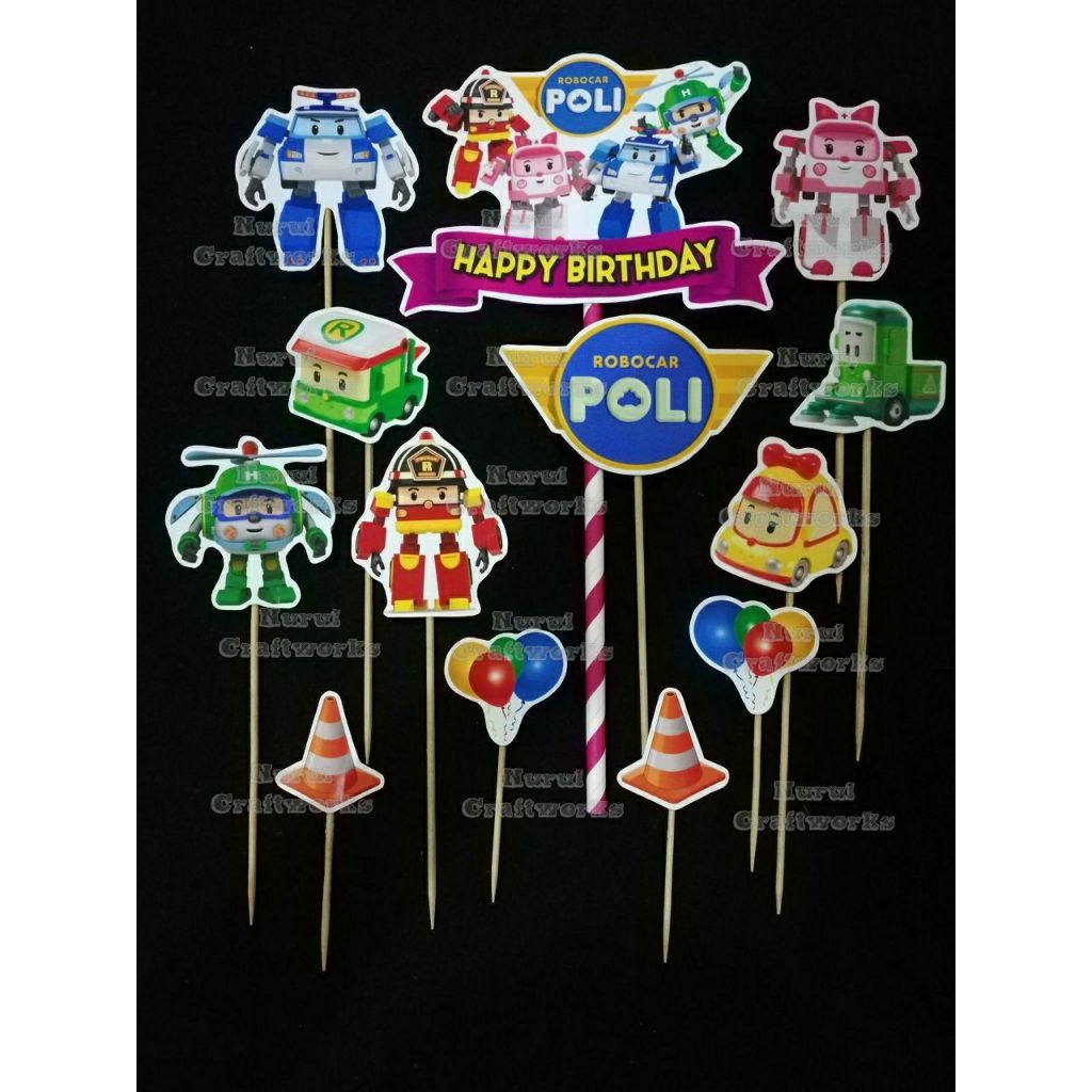 Robocar Poli Cake Topper | Shopee Malaysia
