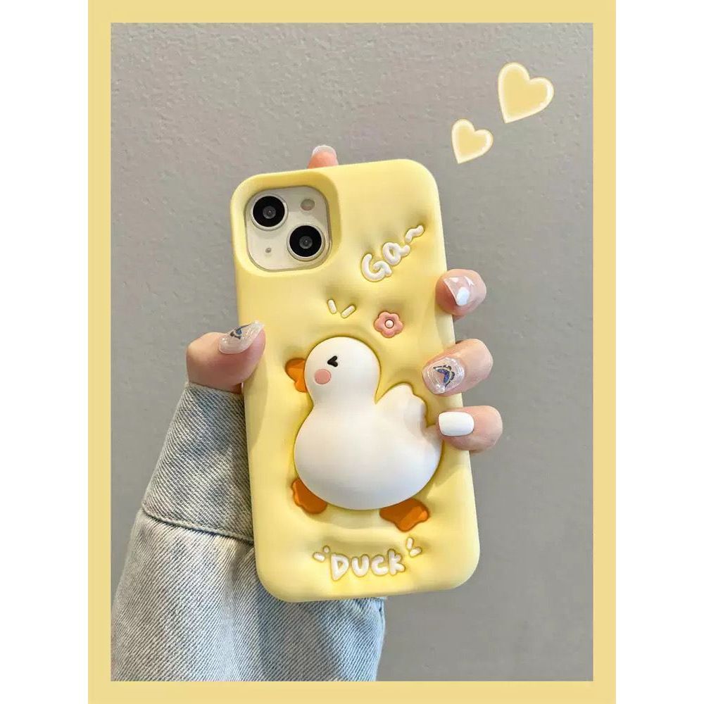 Quacky Duck With Pop Socket Case 11/11 Pro Max/12/12 Pro Max/13/13 Pro ...