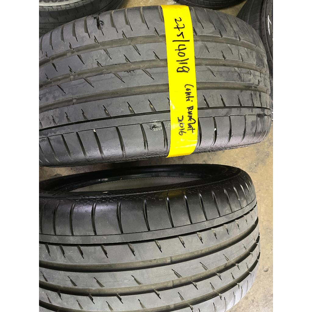 Used Tires 2pcs 275/40/18 Continental Run Flat (Year 2016) | Shopee ...