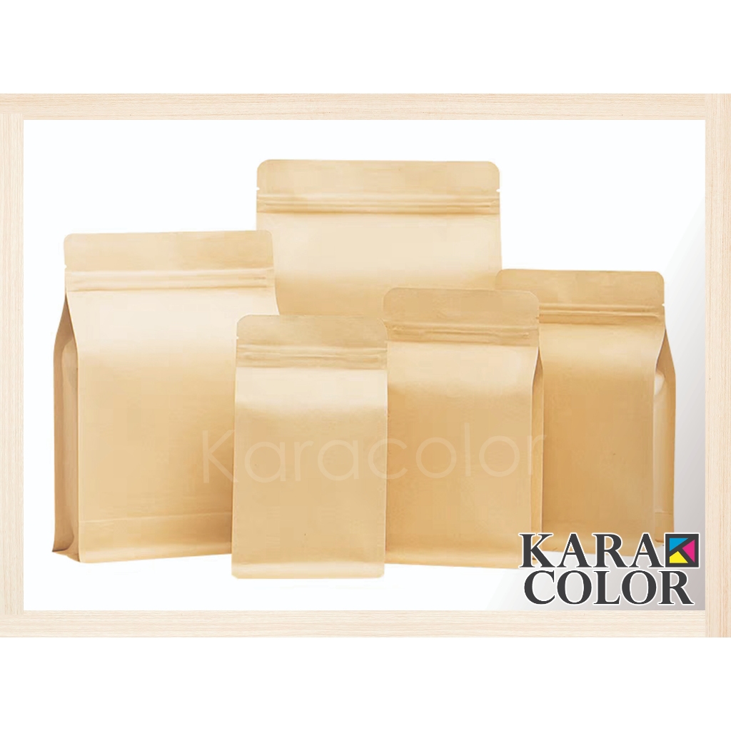 Extra Thick Gusset Brown Kraft Paper Aluminum Stand Up Bag Zip-lock Tebal Beg Wholesale Kertas ...