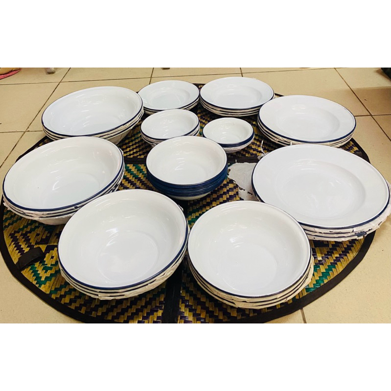 MANGKUK DAN PINGGAN AYAN VIRAL SET PUTIH TEBAL DAN BERAT CAP RABBIT ...