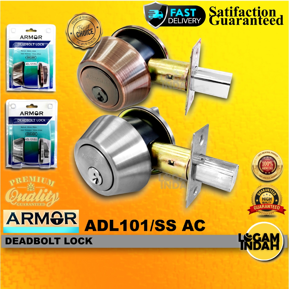 {100% ORIGINAL} ARMOR ADL-101 S/S , A/C THUMBTURN DEAD BOLT LOCK ...