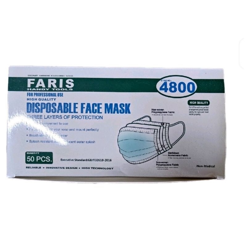 Disposable Face Mask Three Layers of Protection (1x50pcs) | Shopee Malaysia