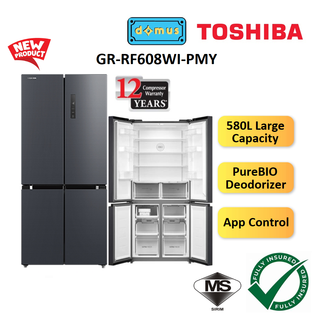 Toshiba Refrigerator 4 Door Inverter 580L Fridge 4 Doors Peti Sejuk Peti Ais 4 Pintu Inverter ...