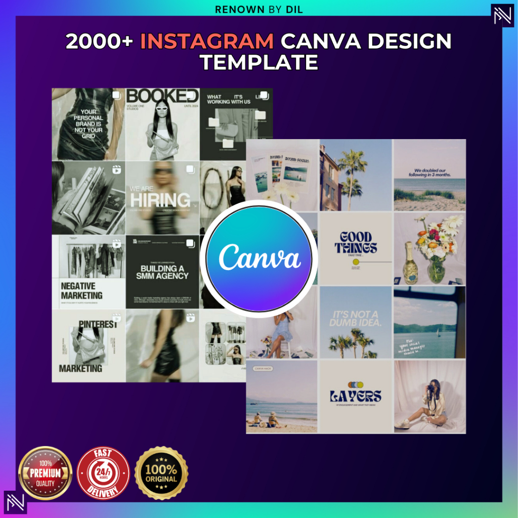 🔥 2000+ Canva Instagram Template (Feed + Story) 🔥 | Best template for Canva 2024 | Shopee Malaysia