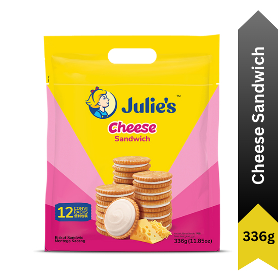 JULIES'S Cheese Sandwich Biscuits Biskut Sandwic Keju 336g 12 Convi Packs | Shopee Malaysia