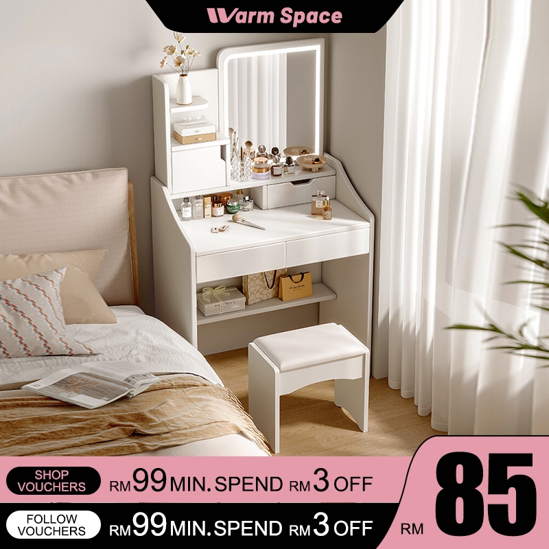 Meja Solek Makeup Table Meja Makeup Dressing Table with Led Mirror ...