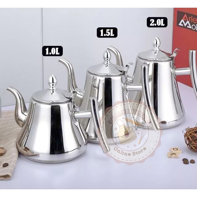 (304)Stainless Steel Teapot With Filter | Classy Kettle | Coffee Teapot ...
