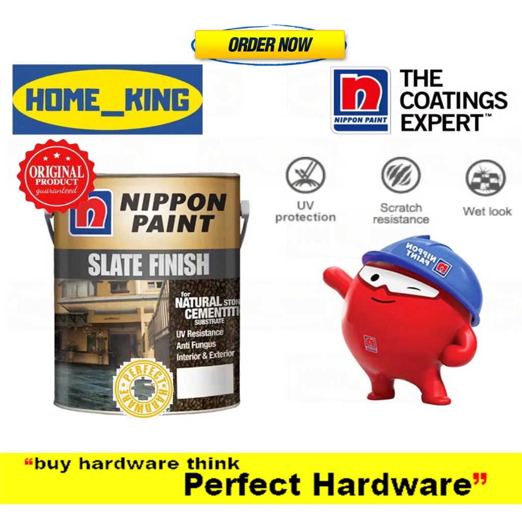 15L Nippon Paint Slate Finish Acrylic Paint Wall Paint Cat Dinding Wall ...