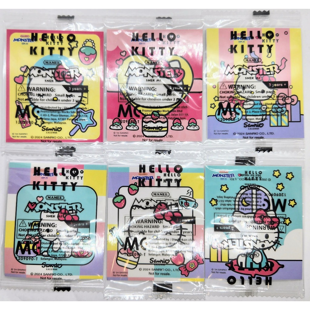 Limited Edition Mamee Monster x Hello Kitty Sticker Card | Shopee Malaysia