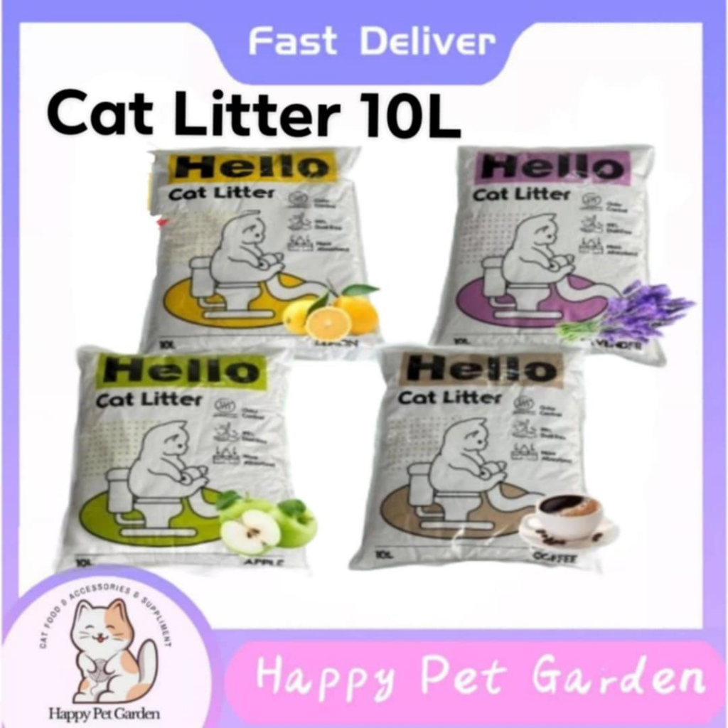 Hello Cat Litter Bentonite Pasir Kucing 10L/Clumping Pasir Kucing 10L ...