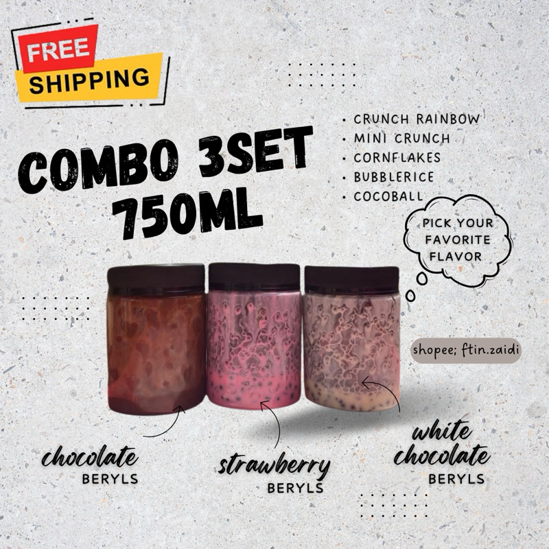 [Combo Perisa 3Set 750ml] Choco Jar Harga Borong Delicious Handmade ...