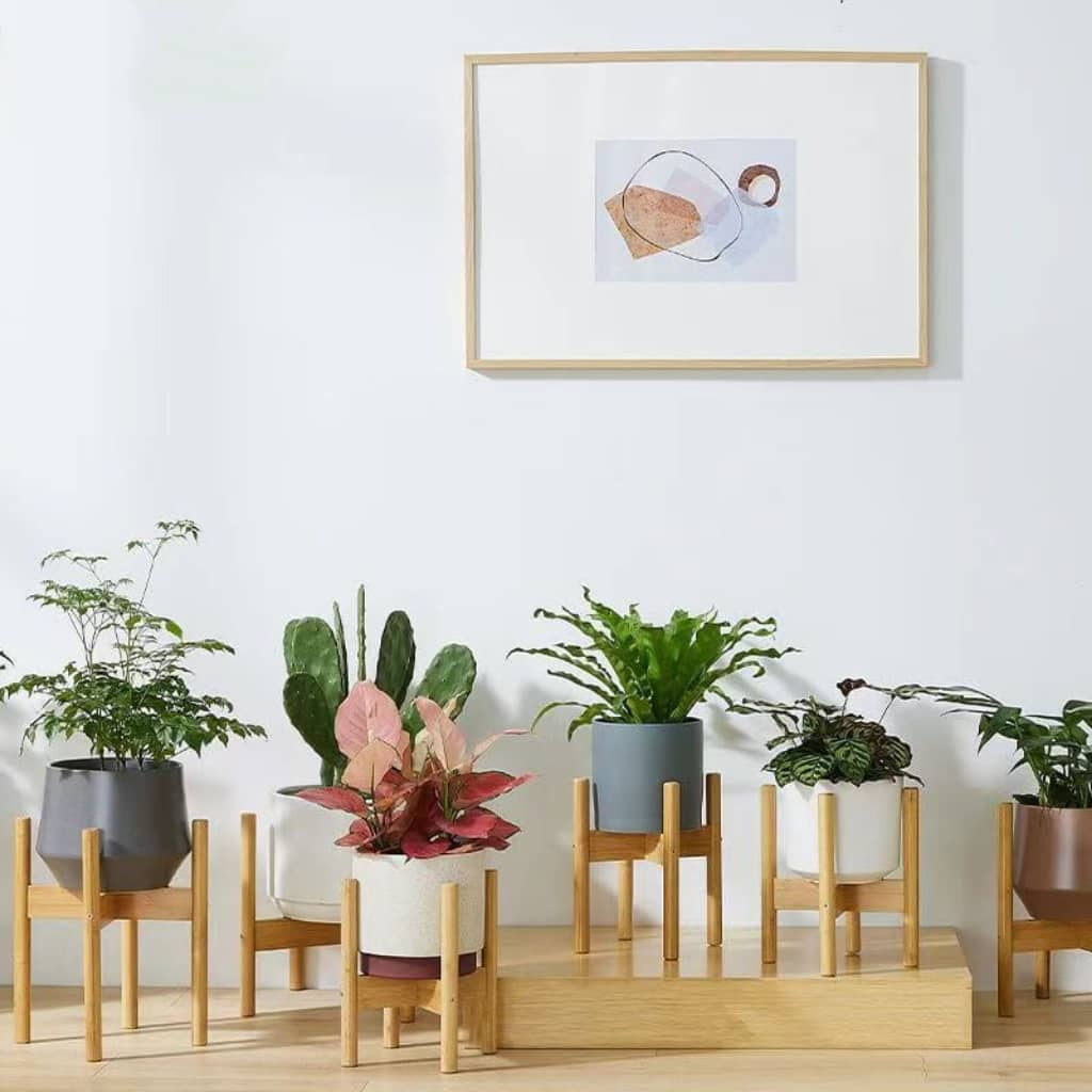 「Ready Stock」KOOLA Flower Stand Wooden Rack Floor Plant Stand Balcony ...
