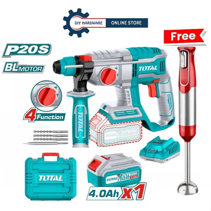 Total Li-ion Brushless Motor 4 Mode Rotary Hammer (P20S / 20V ...