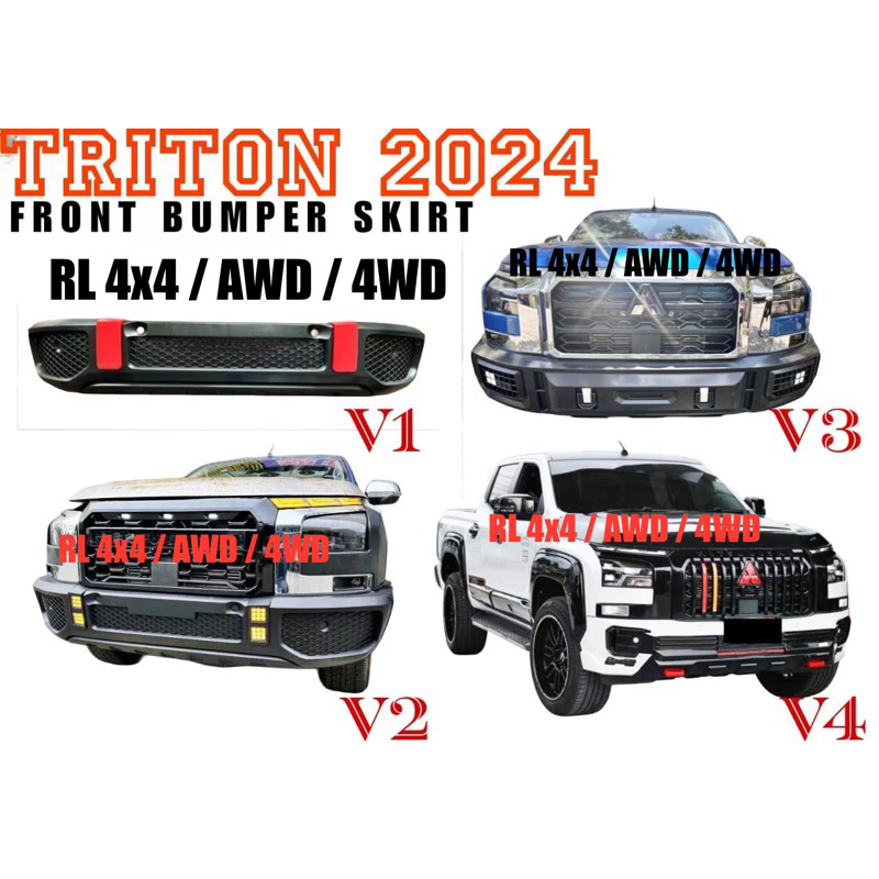 Mitsubishi triton 2024 2025 Victor front skirt lip diffuser bumper ...