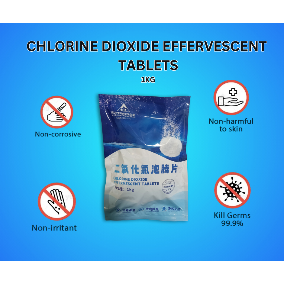 1KG Chlorine Dioxide Disinfectant Tablet Multi-Purpose Sanitizer ...