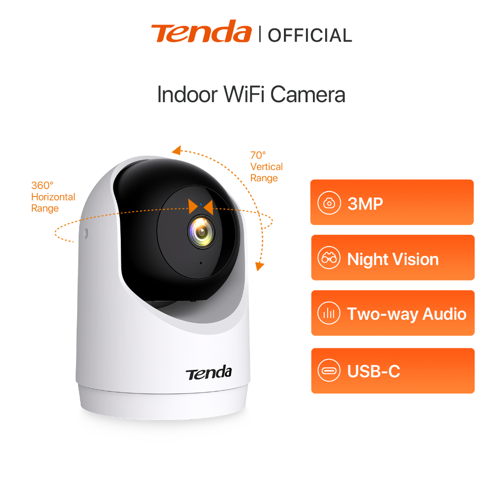 Tenda CP3/CP3 Pro/RP7 3MP/4MP CCTV wireless wifi indoor Camera 360 IP ...